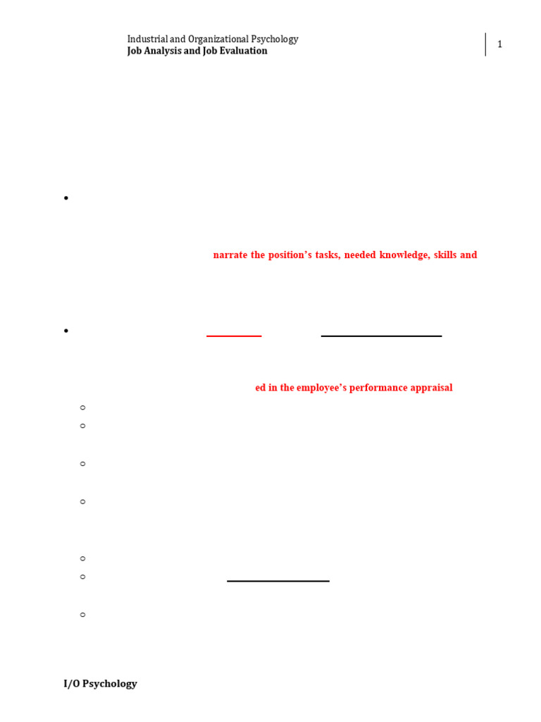 IO-LESSON-2-Job-Analysis-and-Evaluation | PDF | Employment | Industrial And Organizational ...