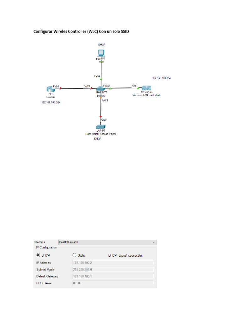 Configurar Wireles Controller (WLC) Con Un Solo SSID: Configuración Del Router | PDF