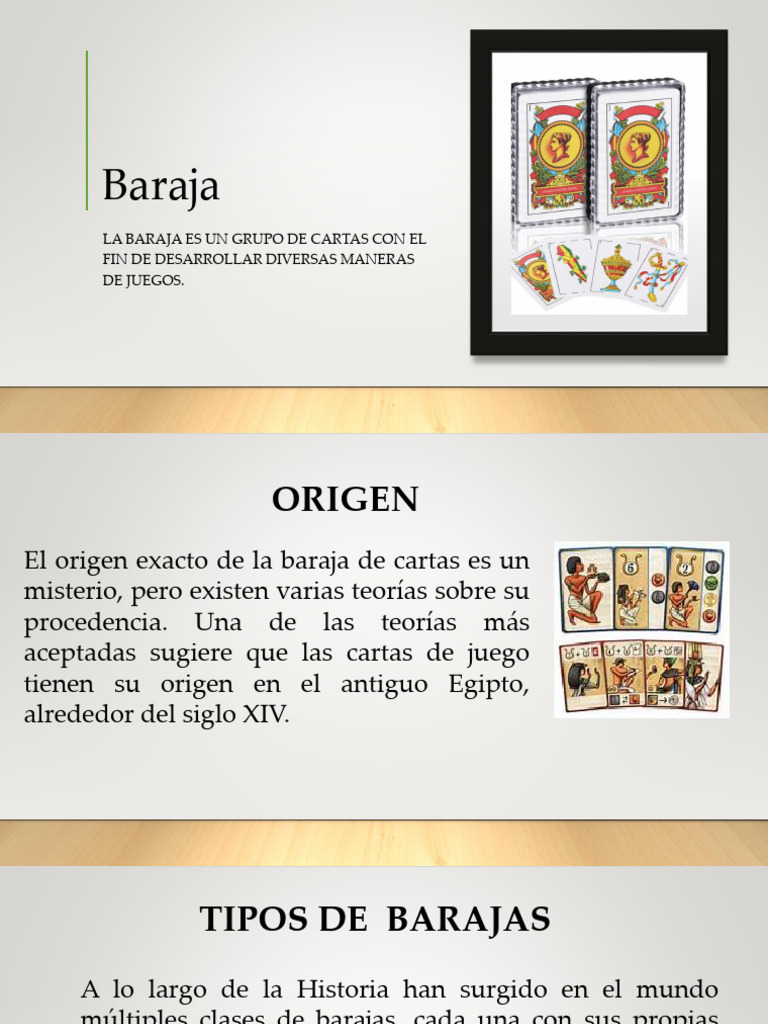 Tipos y origen de la baraja de cartas | PDF