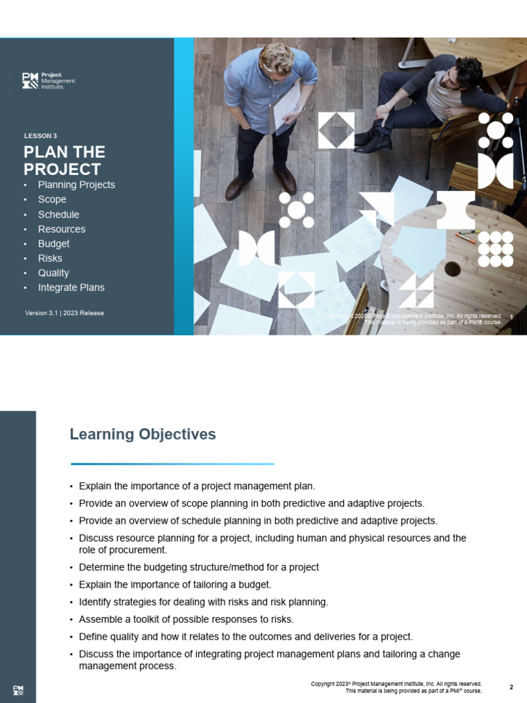 Lesson 3 PMP | PDF | Scrum (Software Development) | Project Management