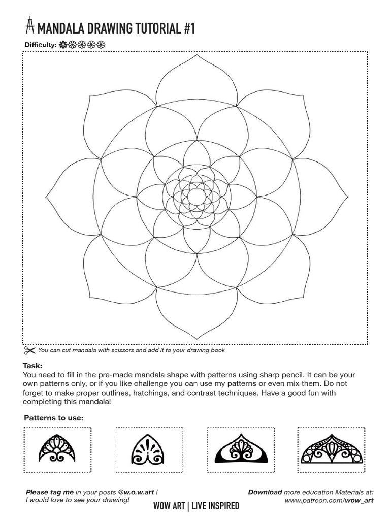 Mandala Tutorial Practice #1 | PDF