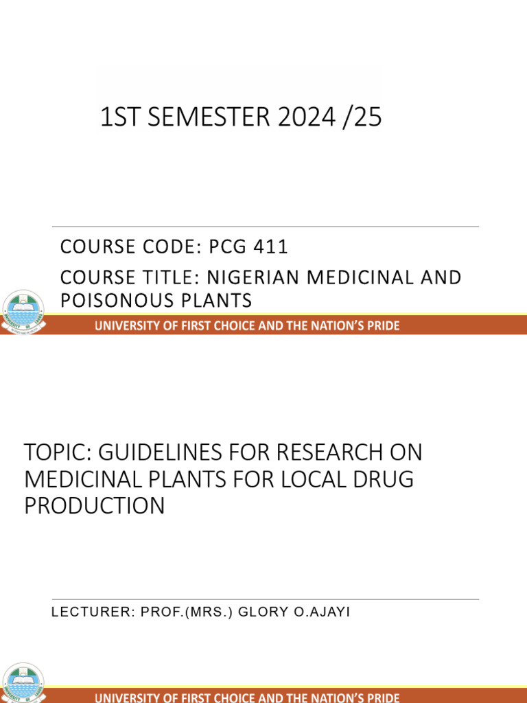 Guidelines For Research On Medicinal Plants II - 2024 .25 | PDF | Medicinal Plants | Traditional ...