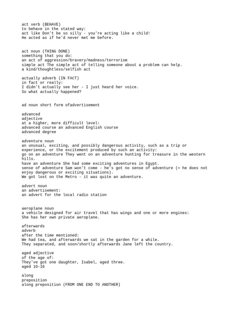 A2 Words | PDF | Adverb | Adjective