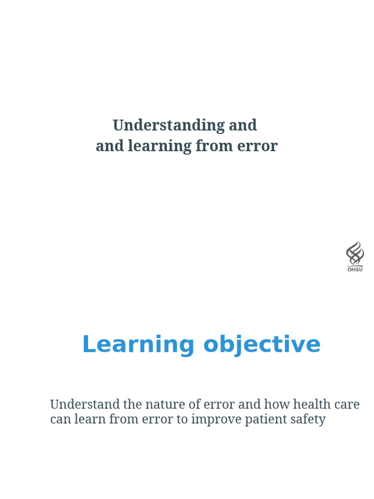 2. understand error | PDF | Patient Safety | Error