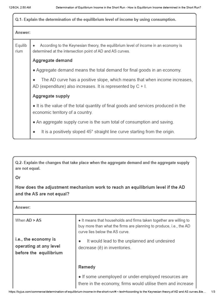 AD= AS APPROACH | PDF | Economic Equilibrium | Aggregate Demand