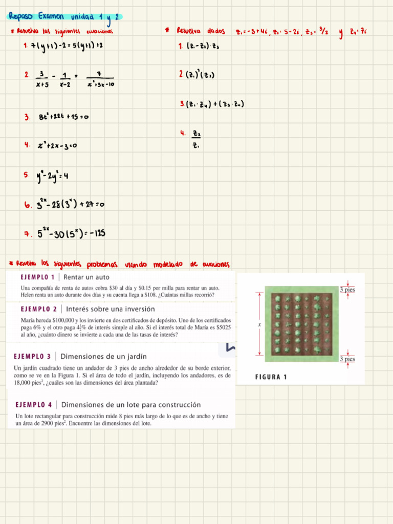 Repaso Mate 3 | PDF | Objetos matemáticos | Ecuaciones