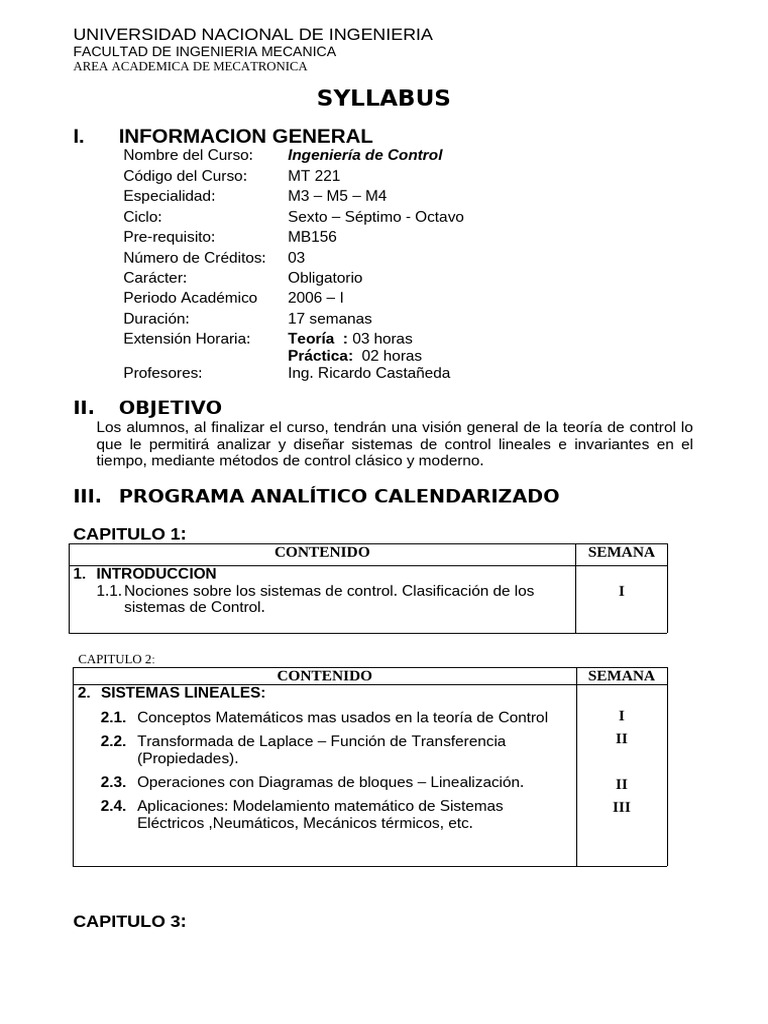 MT221 | PDF | Teoría de control | Sistema no lineal