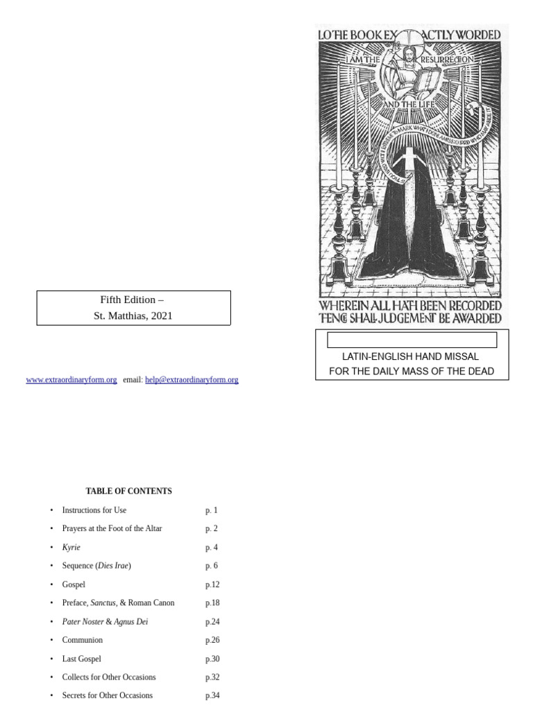 Handbook for Missa de Requiem | PDF | Mass (Liturgy) | Christian ...