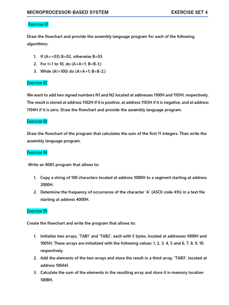 Exercise Set 04 | PDF