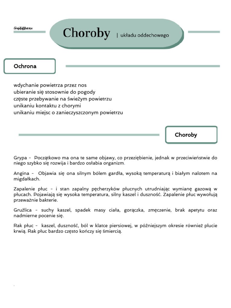 Choroby Układu Oddechowego | PDF