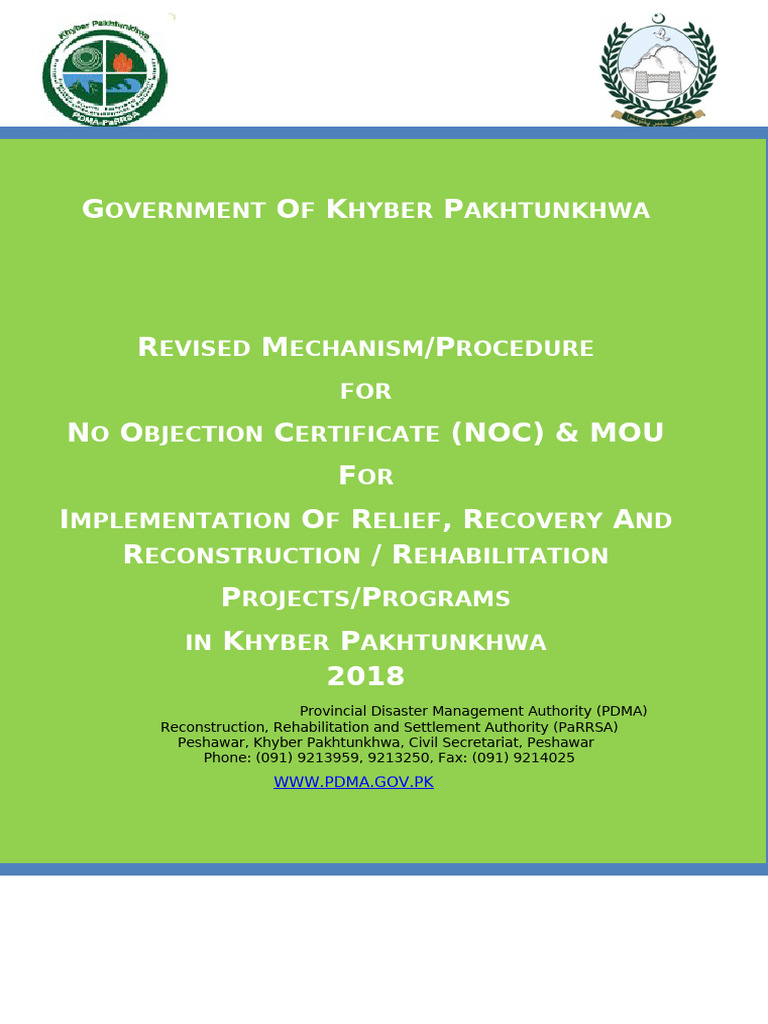 Khyber Pakhtunkhwa NOC Procedure Guide | PDF | Emergency Management ...