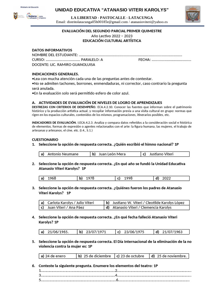 Evaluación Eca 10M0 | PDF | Modificación de comportamiento | Aprendizaje