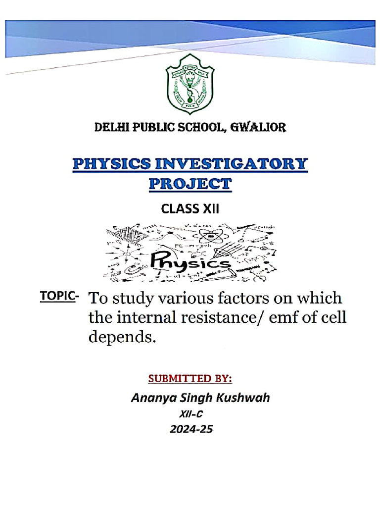 Physics Investigatory Project | PDF