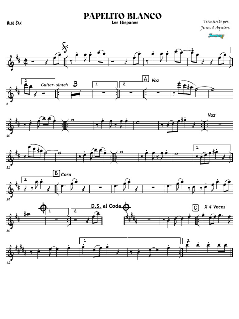 Papelito Blanco - Alto Sax | PDF