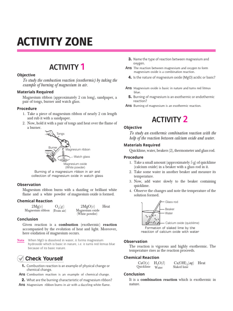 All in One SCIENCE 10 Activity Ch 1 Merged | PDF | Hydrochloric Acid | Acid