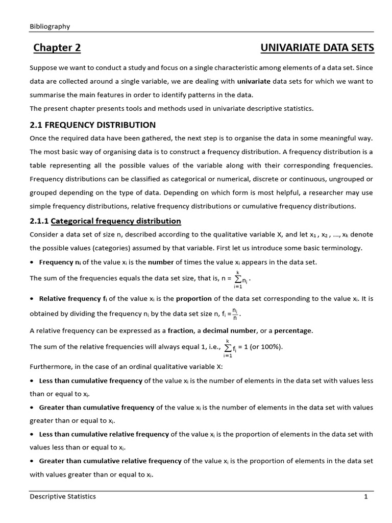 Univariate Data Analysis Guide | PDF | Histogram | Mode (Statistics)
