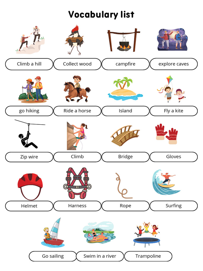 Adventure Vocabulary Activities Guide | PDF