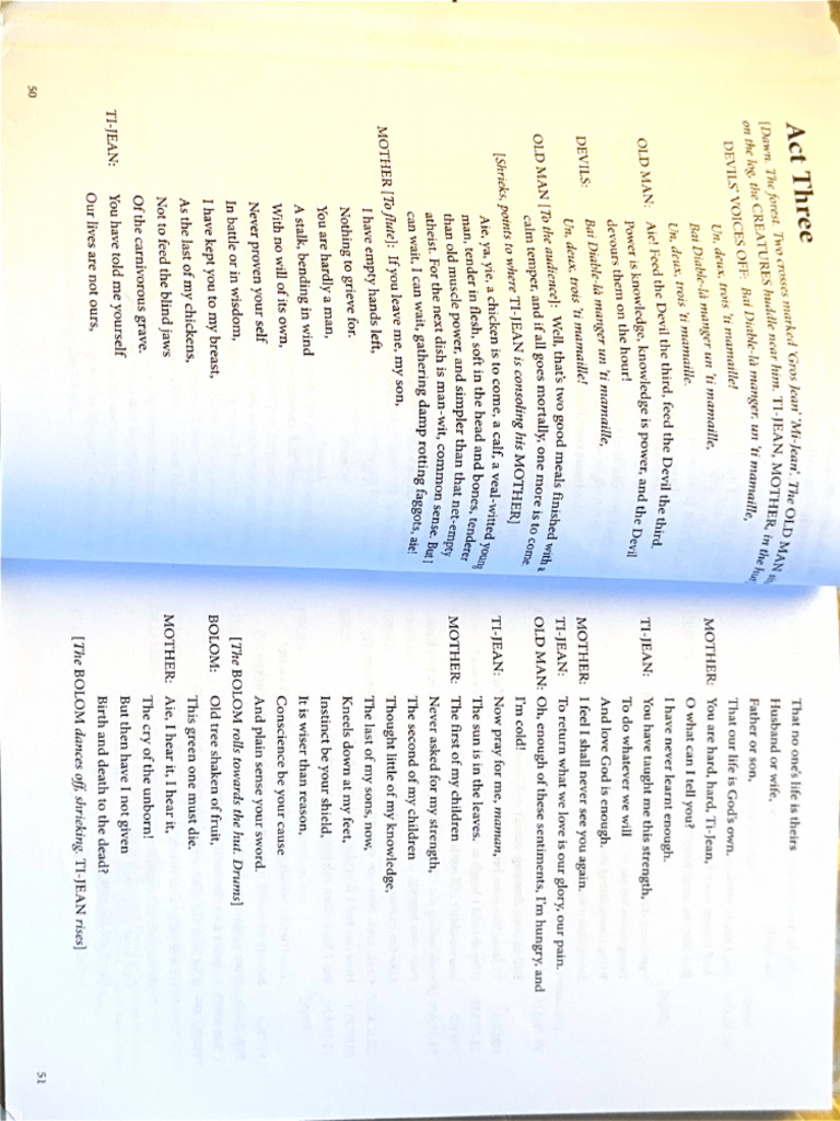 ACT THREE - Ti-Jean and His Brothers | PDF