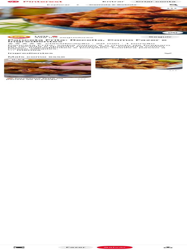 Panceta Frita Receita, Como Fazer e Ingredientes | PDF