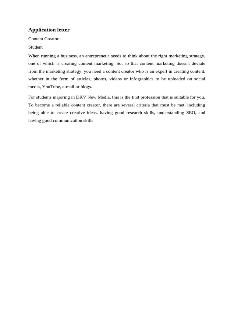Application Letter Tugas Arya Pdf