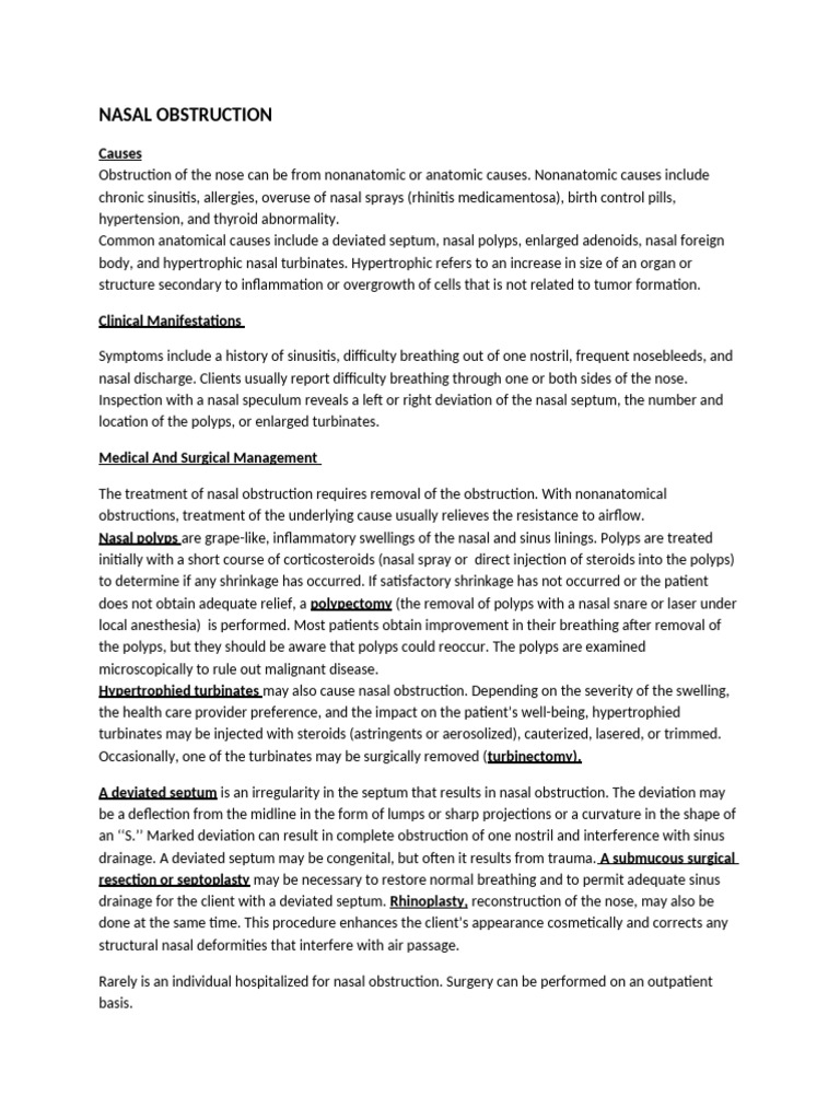Nasal and Laryngeal Obstruction | PDF | Human Nose | Larynx