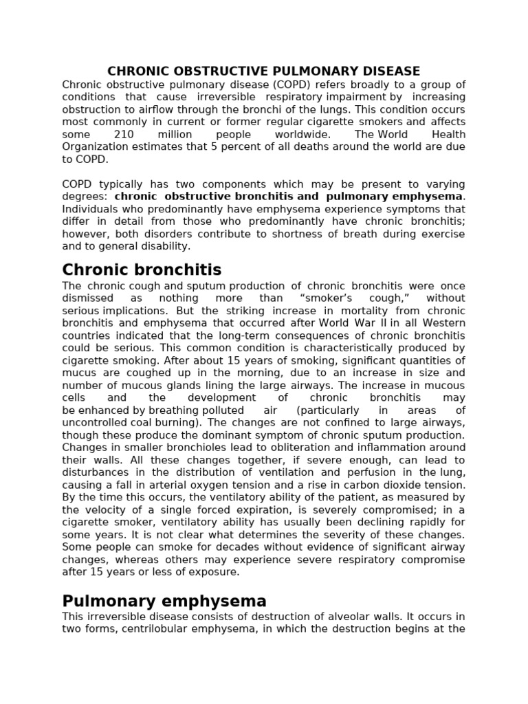 COPD 2 | PDF | Chronic Obstructive Pulmonary Disease | Bronchitis