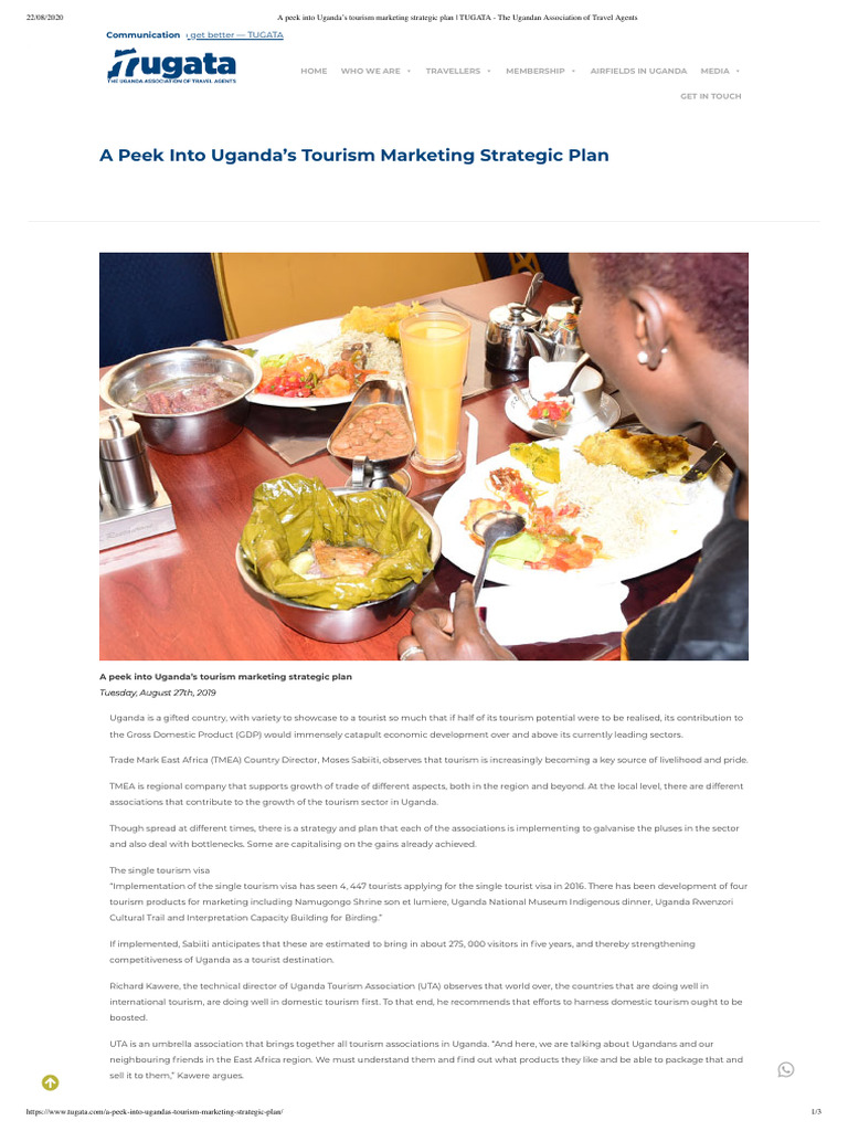 A Peek Into Uganda's Tourism Marketing Strategic Plan - TUGATA - The ...