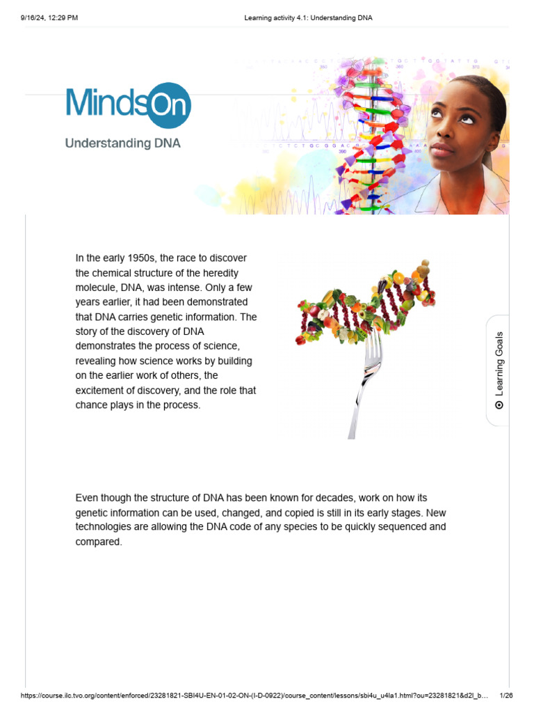 Learning Activity 4.1 - Understanding DNA | PDF | Dna | Base Pair