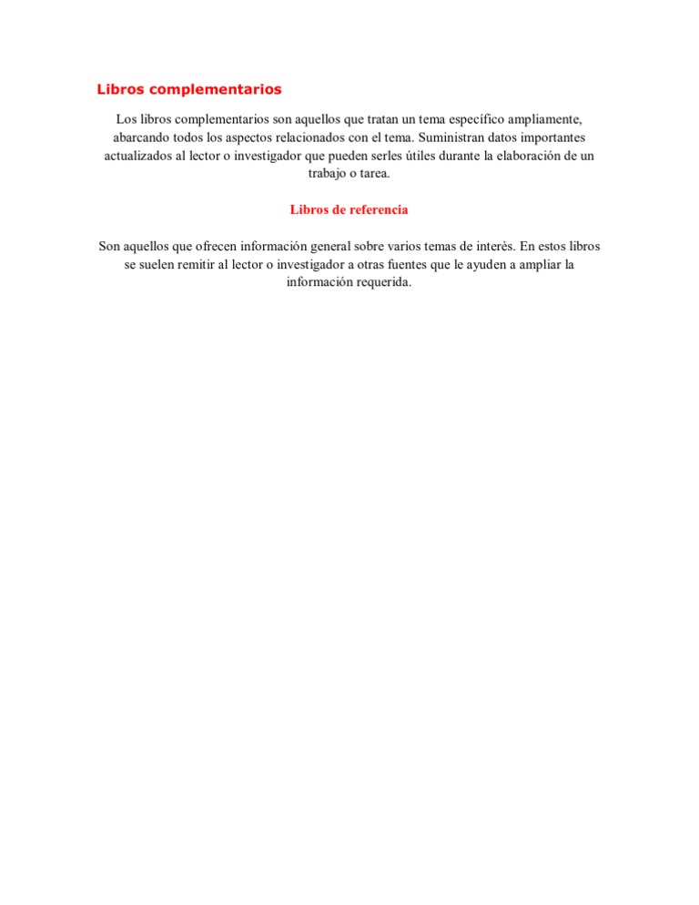 Libros Complementarios | PDF
