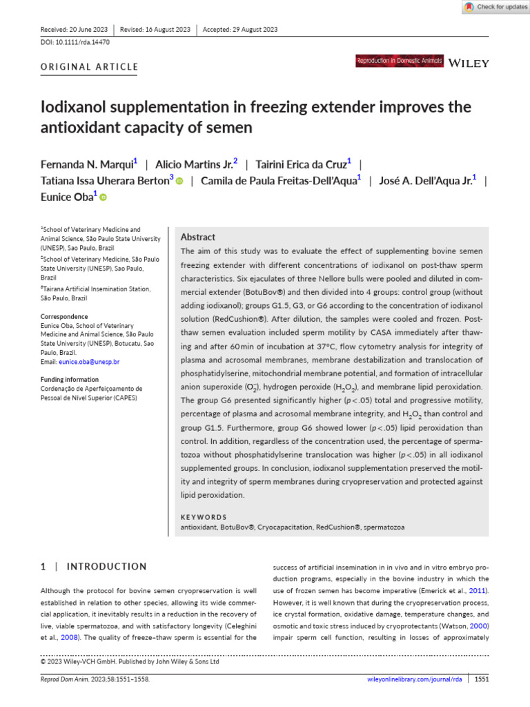 2023 Marqui et al. RDA Iodixanol supplementation in freezing extender ...