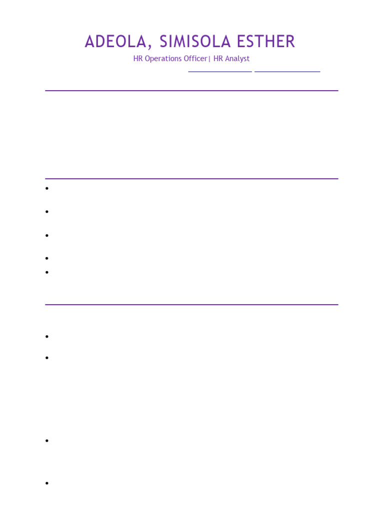Simisola Adeola CV - | PDF | Payroll | Recruitment