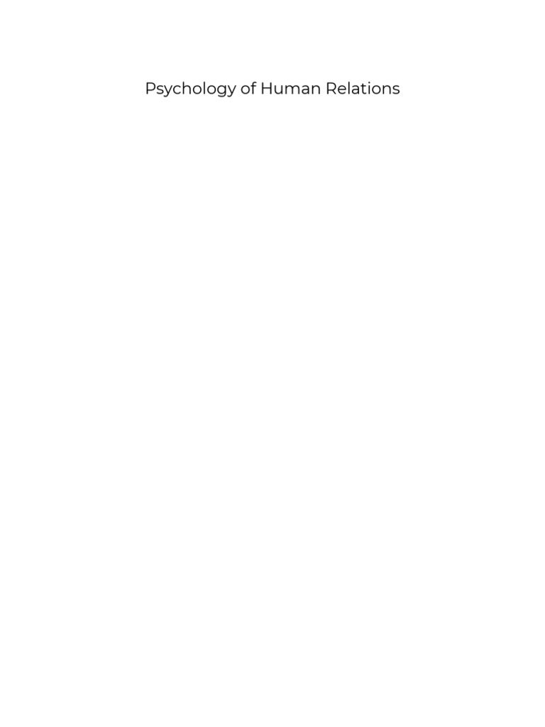 Psychology of Human Relations 1695056913 | PDF | Self Concept | Self ...