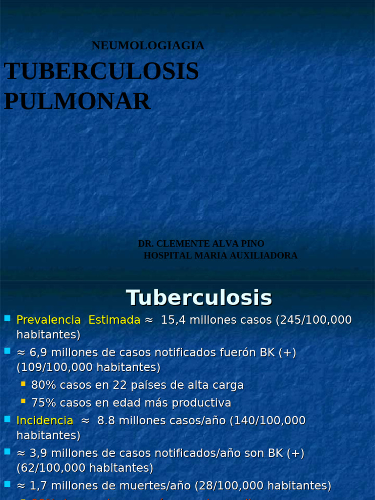 Clase 1 - Tuberculosis Pulmonar | PDF | Ciencias de la Salud ...