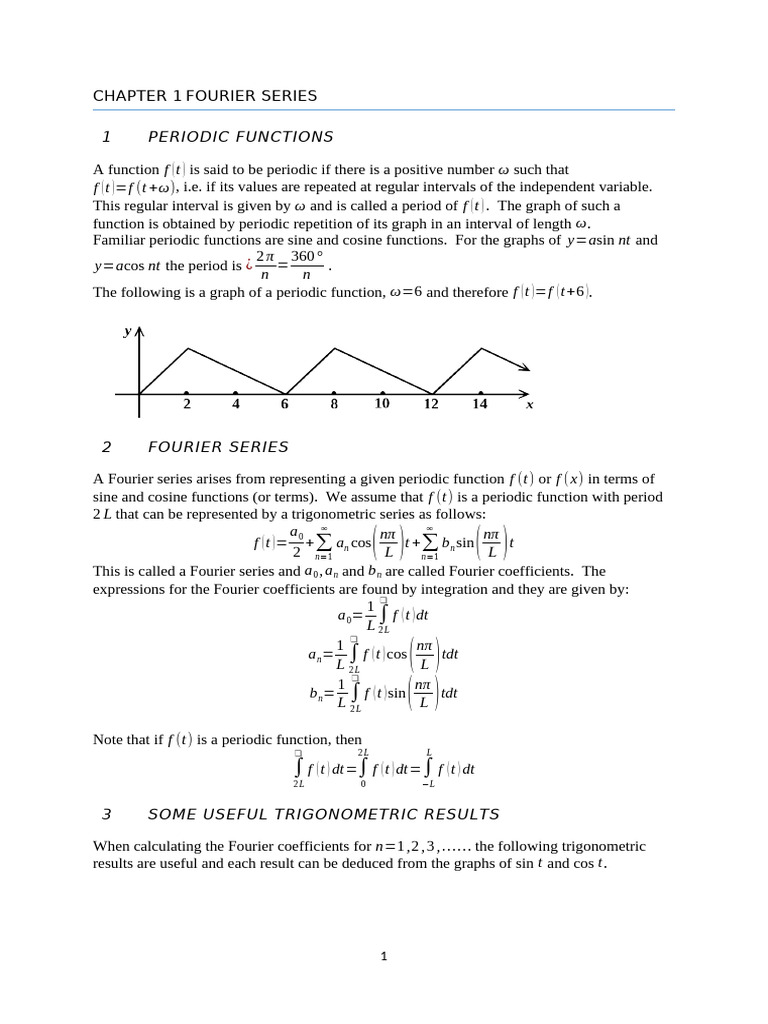 Fourier Series | PDF | Trigonometric Functions | Fourier Series Fourier Series | PDF | Trigonometric Functions | Fourier Series