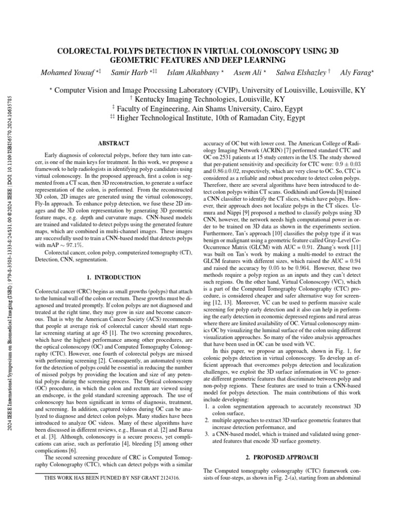 Colorectal Polyps Detection in Virtual Colonoscopy Using 3D Geometric Features and Deep Learning ...