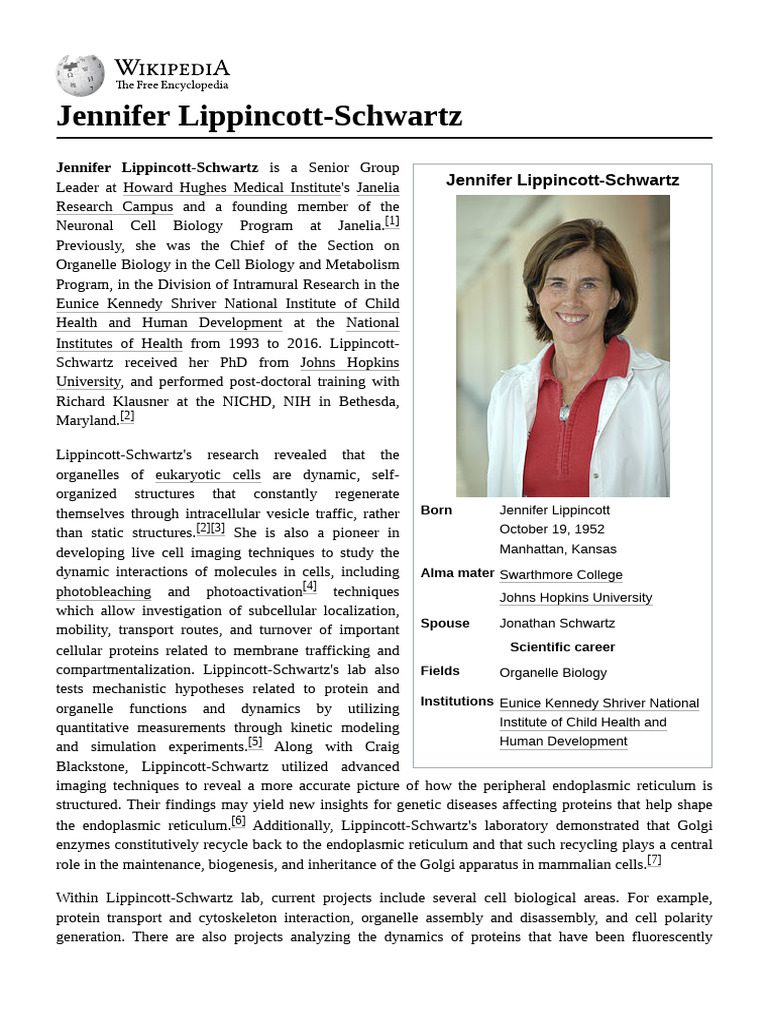 Jennifer_Lippincott-Schwartz | PDF | Cell Anatomy | Cell Biology