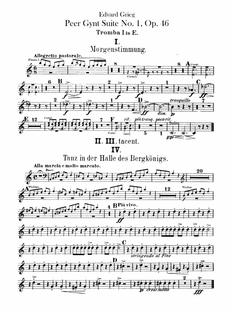 Grieg-PGste1 Trumpet | PDF