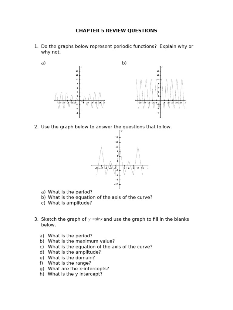Chapter 5 Review Questions MCF3M Winter '22 | PDF | Cartesian ...