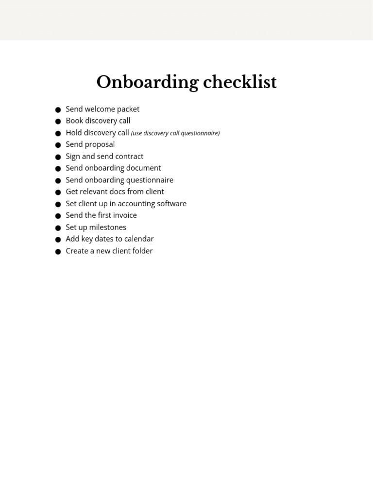 Client Onboarding Checklist - Workflow Wizard | PDF