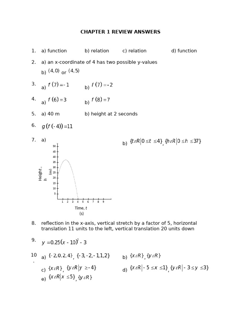 Chapter 1 Review Answers | PDF