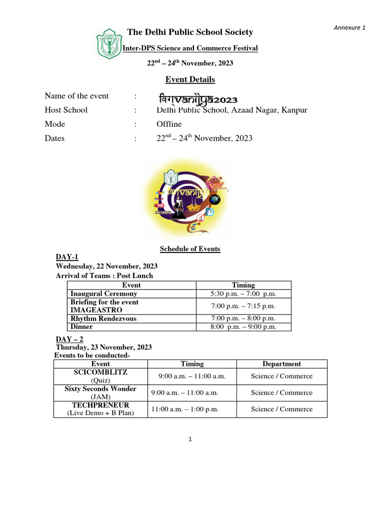 DPS Science & Commerce Fest | PDF