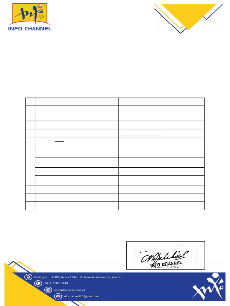 Infochannel Details | PDF | Taxes | Payments