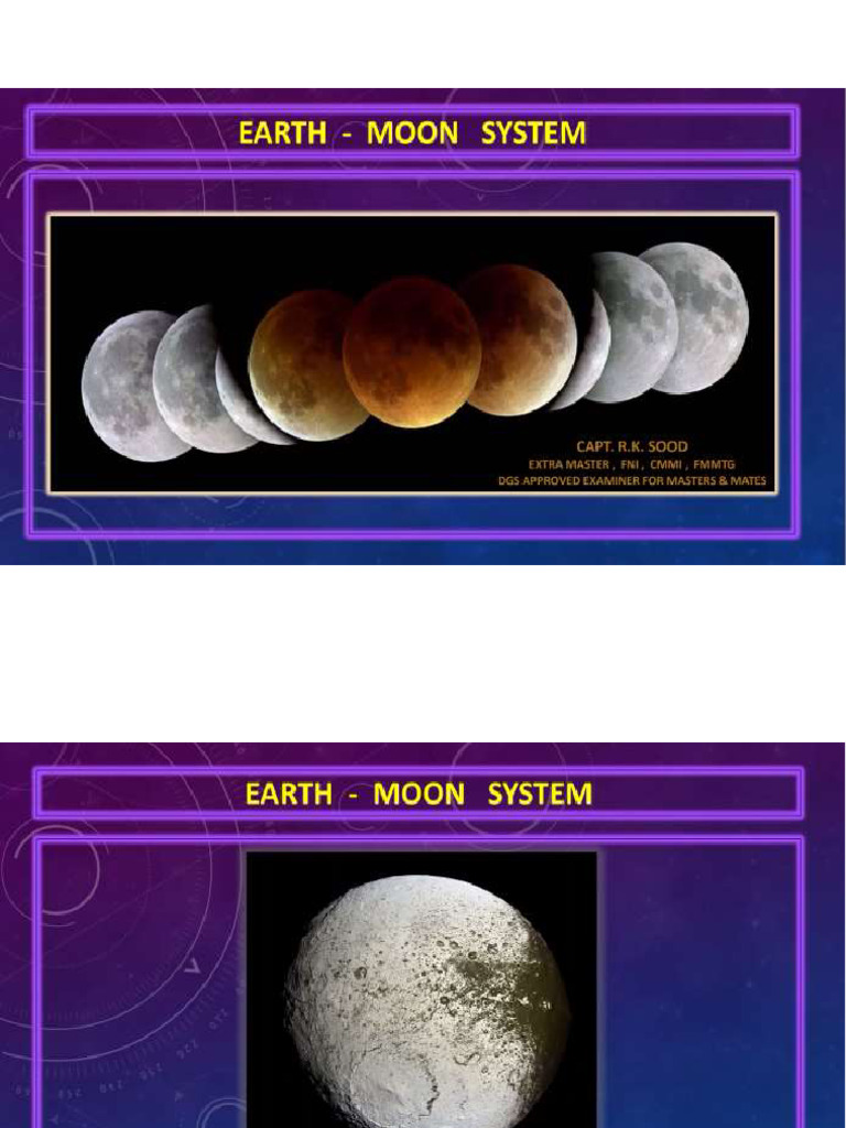 Earth Moon System and Eclipses | PDF