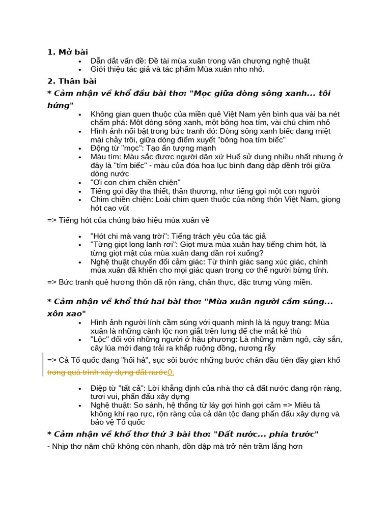 Dàn Bài MXNN | PDF