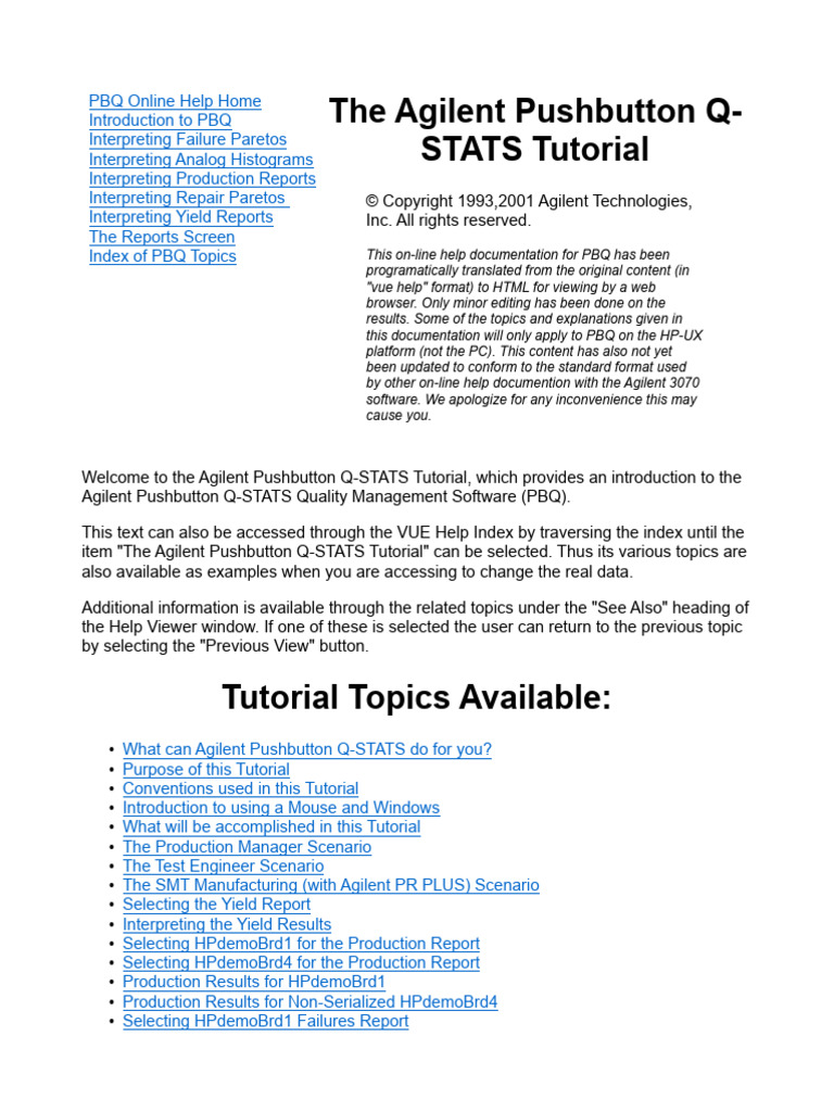 Agilent Pushbutton QSTATS Tutorial | PDF | Computing | Software