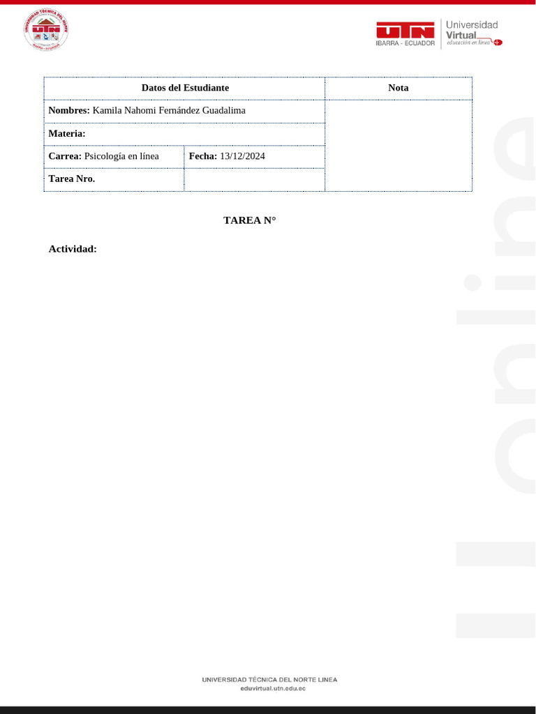 Formato Tareas | PDF