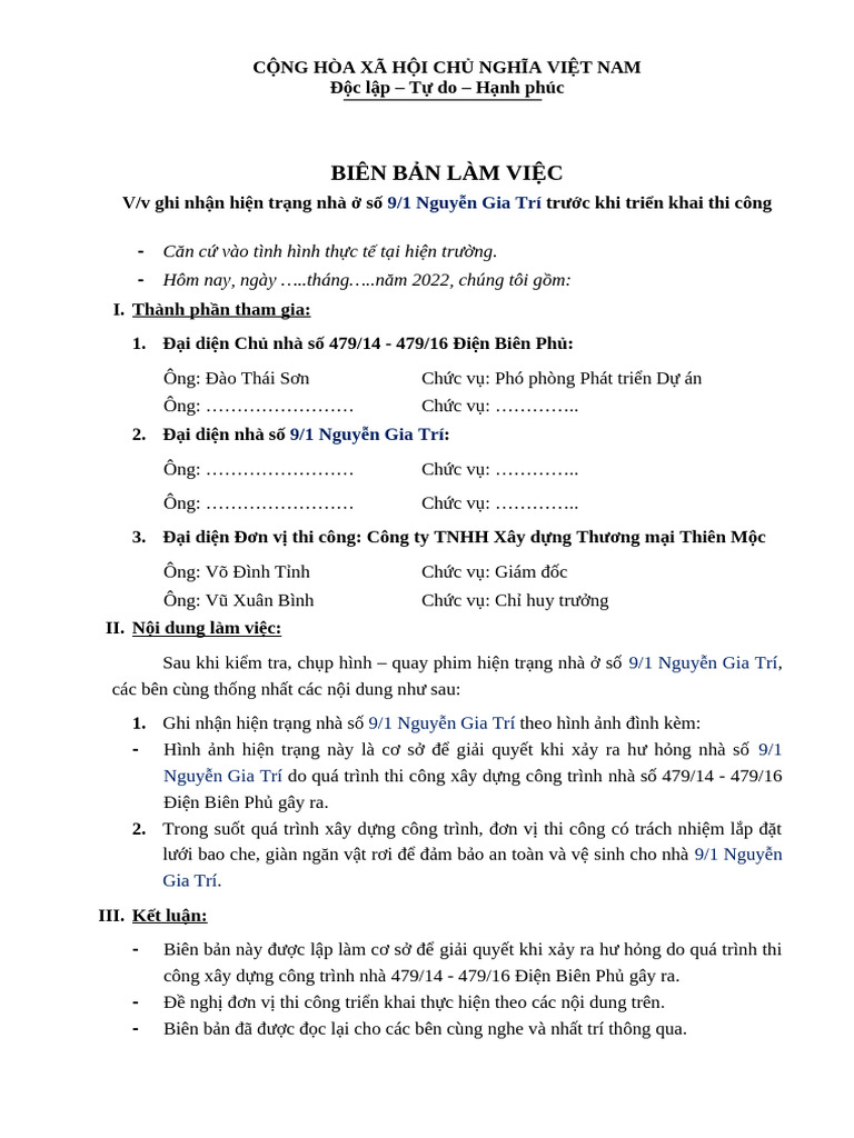 BBLV hiện trạng nhà | PDF