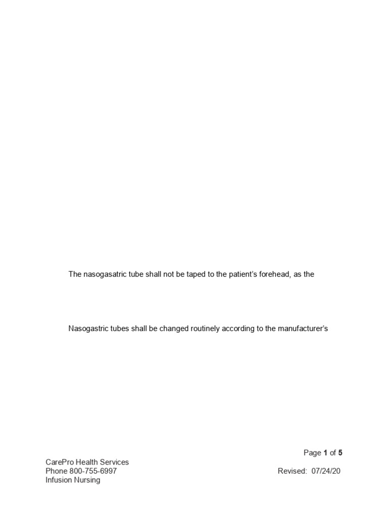 Nasogastric Tube Insertion Procedure | PDF | Medical Specialties ...
