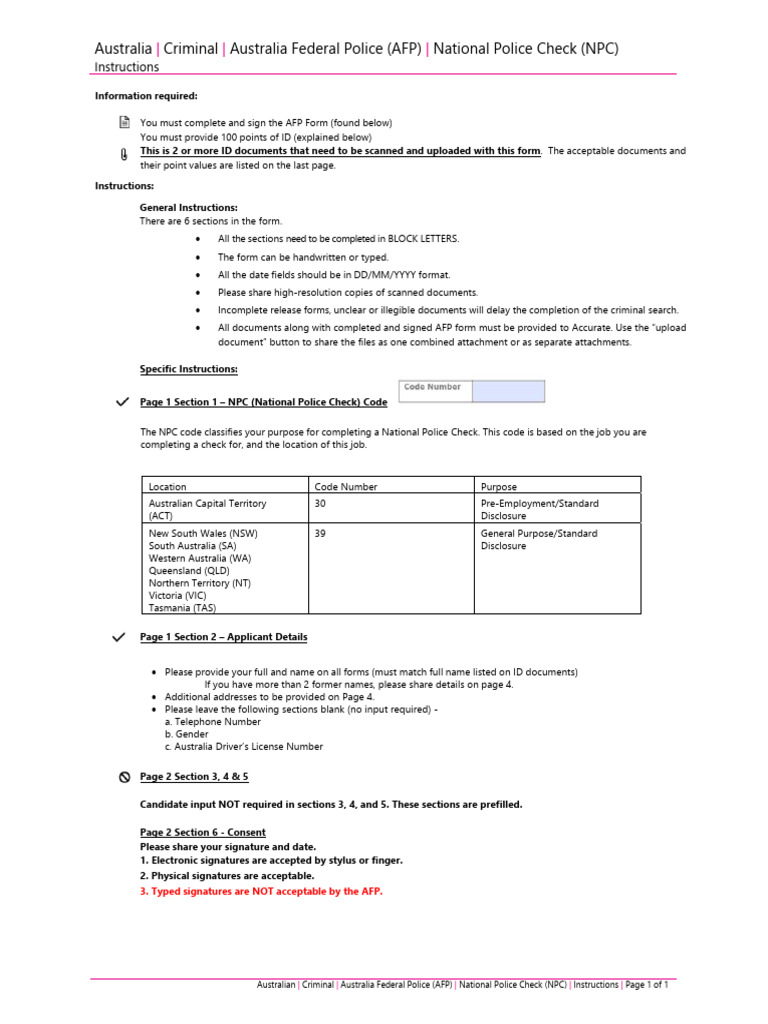 AFP Form Instructions Flex | PDF | Identity Document | Justice