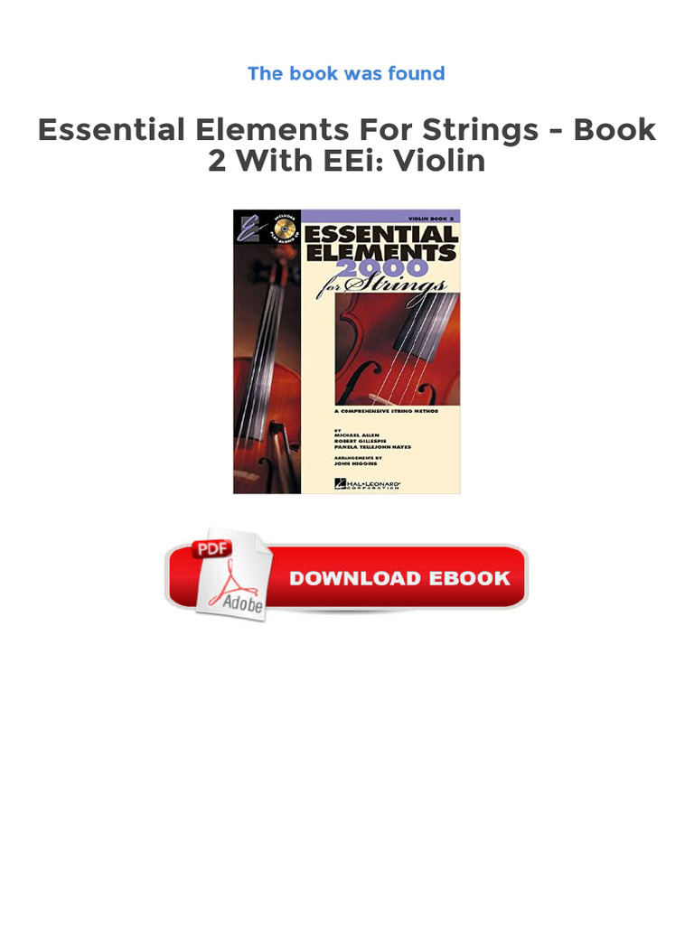 Essential Elements For Strings Book 2 With Eei Violin Free Download PDF ...